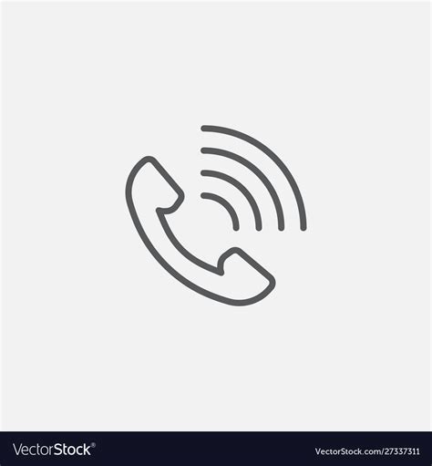 Call Flat Icon Linear Telephone Royalty Free Vector Image