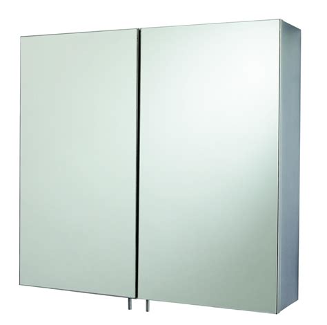 Stainless Steel Double Mirrored Door Bathroom Cabinet Semis Online