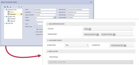 standalone report parameters panel reporting tools devexpress documentation