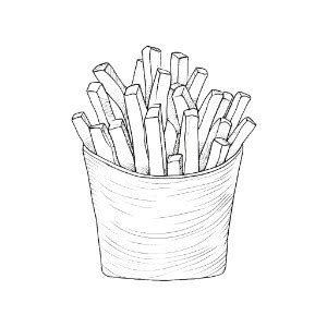 French Fries Coloring Page Coloring Corner