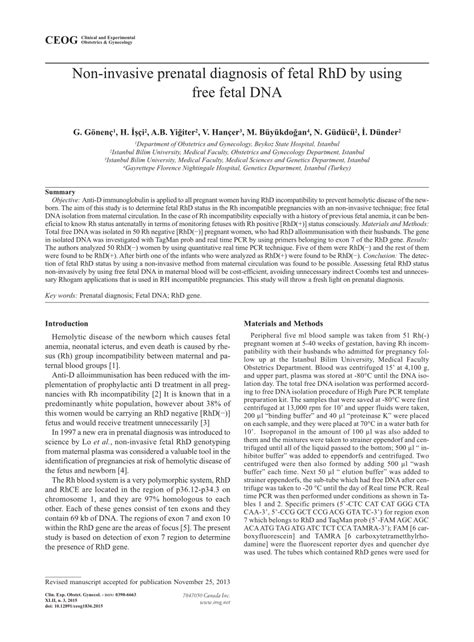 pdf non invasive fetal rhd exon and exon genotyping using real hot sex picture