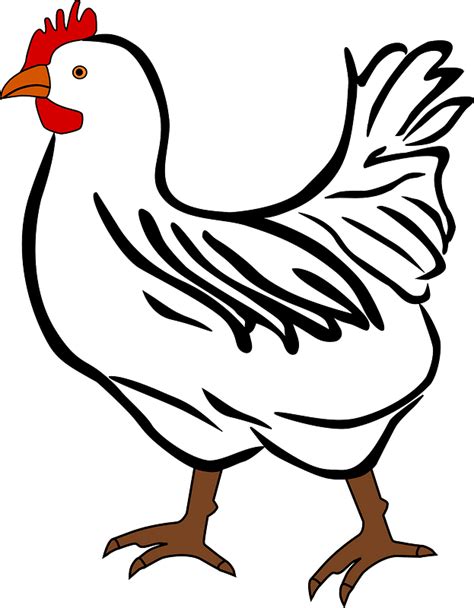 Cute White Hen Free Clip Art Chicken Clipart Png 416x550 PNG Clip