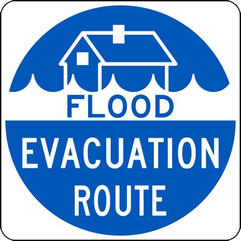 Flood Evacuation Route Sign Fast Shipping Discount Available