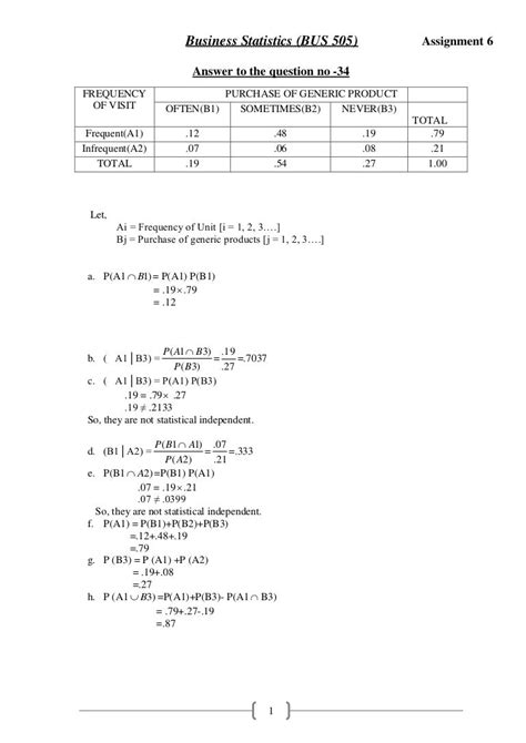 statistics assignment 6