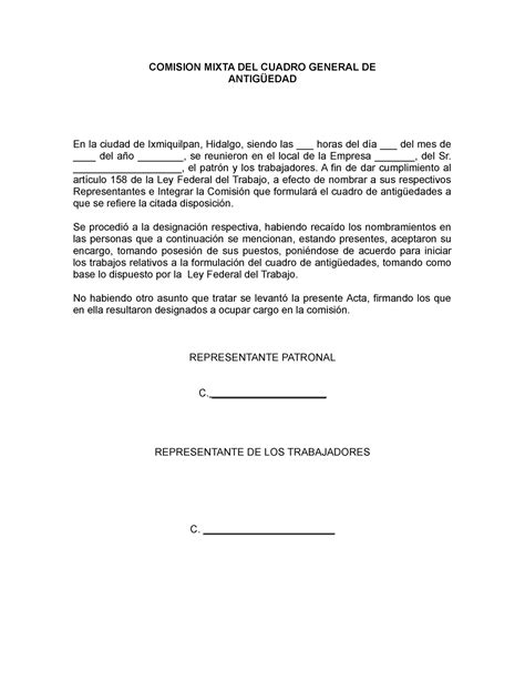 Comision Mixta DEL Cuadro General DE COMISION MIXTA DEL CUADRO