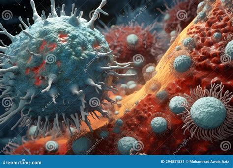 3d Illustration Of Molecule Structure With Virus Stock Illustration