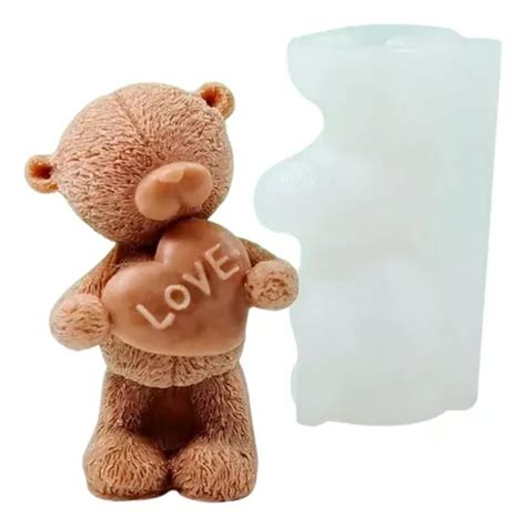 Molde Silicon Oso Osito Con Coraz N Chocolate Vela Jab N Mercadolibre
