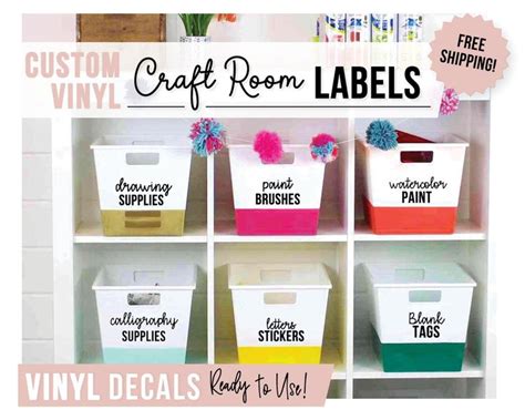 Craft Room Labels Custom Vinyl Decals Craft Room Etsy Craft Room