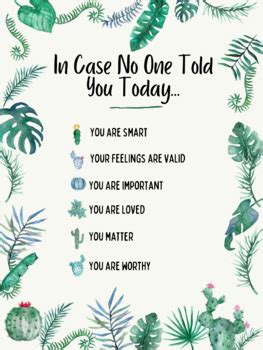 In Case No One Told You Today Poster By Laura Jensen TPT
