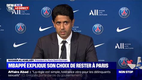 Nasser Al Khela Fi Pr Sident Du Psg Nous Gardons Le Meilleur Joueur