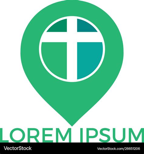 Church And Map Pointer Logo Design Royalty Free Vector Image