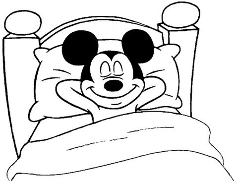 Sleeping Mickey Mouse In Bed Clip Art Library