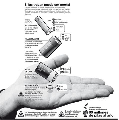 Infografía Los riesgos de las pilas usadas Infografia Reciclar