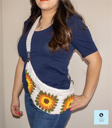 Granny Square Crochet Crossbody Shabby Chic Crossbody Granny Etsy