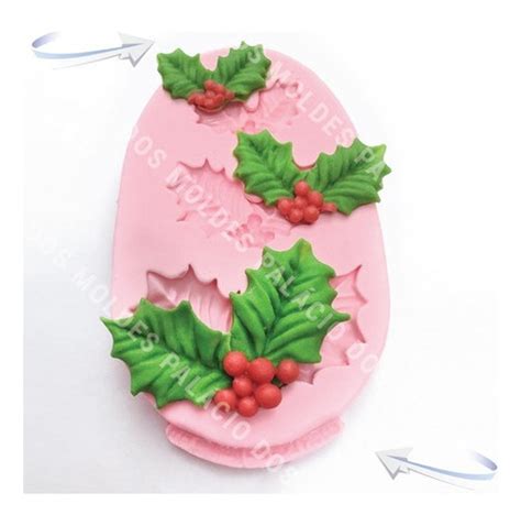 Molde De Silicone Folhas de Natal Palácio dos Moldes Palácio Dos