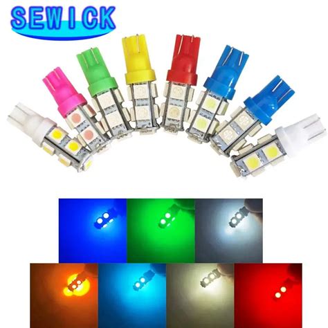 100pcs T10 9SMD 5050 9LED 자동차 194 168 192 W5W 12V 24V 라이트 자동차 전구 LED 램프