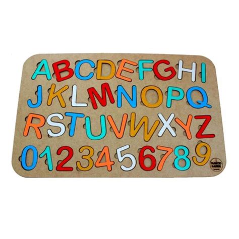Brinquedo Educativo Madeira Infantil Aprendendo O Alfabeto E N Meros Em