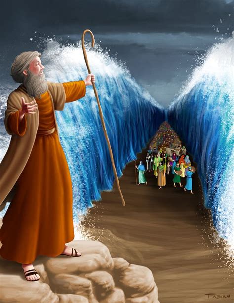 Moses And The Sea By Designed One Deviantart On DeviantArt Bible