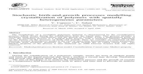 stochastic birth and growth processes modelling crystallization of polymers with spatially