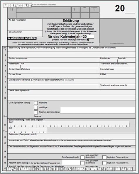 Erklarung Zur Feststellung Des Grundsteuerwerts Formular Bayern