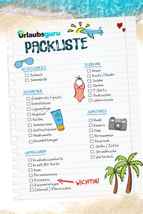 Sommerurlaub Packliste So vergesst ihr nichts für euren Urlaub