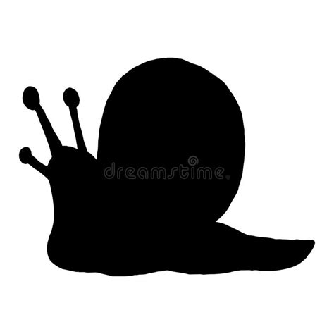 Black Silhouette Of A Snail On A White Background Stock Vector
