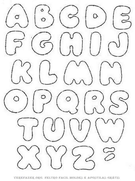 Moldes Para Artesanato Molde De Letras Do Alfabeto Para Artesanato Em
