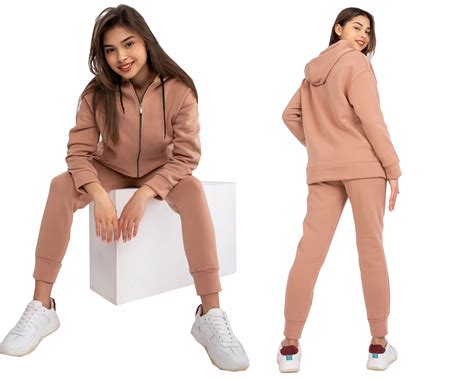 Ciepły DAMSKI dres ROZPINANY dresy F62 beżowy L XL 12476551370 Allegro pl