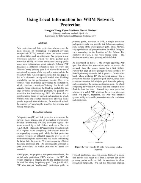 pdf using local information for wdm network protection