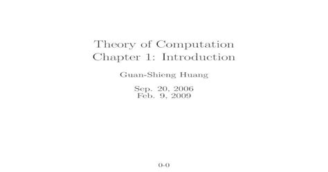theory of computation chapter 1 tw shieng theory 972 slides 1