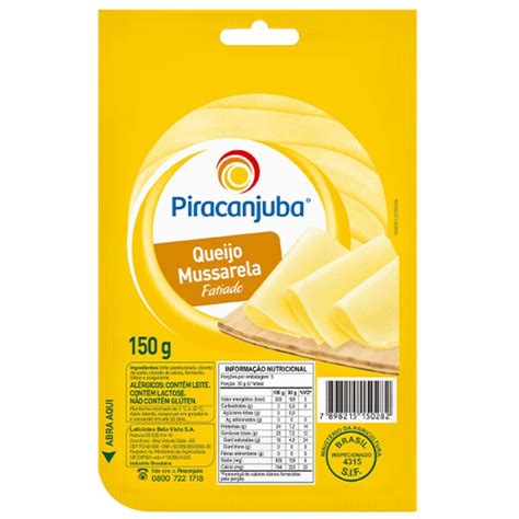 Queijo Mussarela Piracanjuba 150G Fatiado Super Primavera