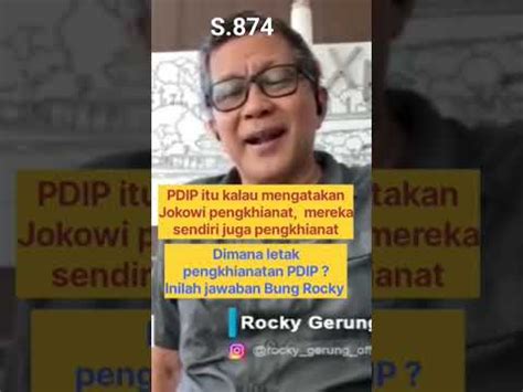 PDIP Itu Kalau Bilang Jokowi Pengkhianat Mereka Sendiri Juga