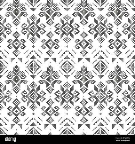 Filipino Folk Art Yakan Weaving Inspired Vector Seamless Pattern