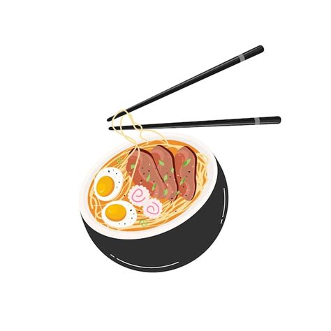 Plato de ramen japonés con fideos huevo y carne de res sobre un fondo