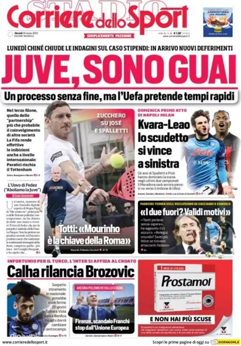 Rassegna Stampa Le Prime Pagine Dei Giornali