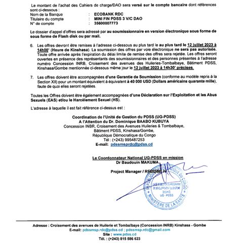Mediacongo Net Offre D Emploi Travaux De R Habilitation Des Deux
