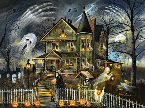 HD Wallpaper Holiday Halloween Ghost Haunted House Wallpaper Flare