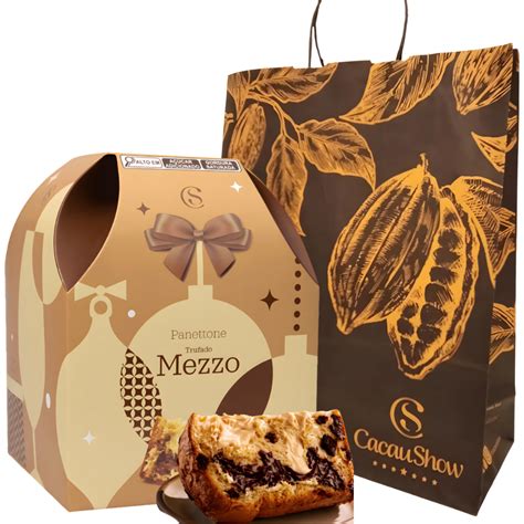 Panetone Trufado Mezzo G Gotas De Chocolate Cacau Show Shopee Brasil