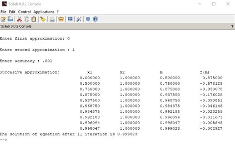 bhu campus an educational blog bisection method scilab code
