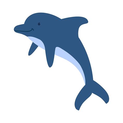 Lindo delfín de dibujos animados ilustración vectorial Vector Premium