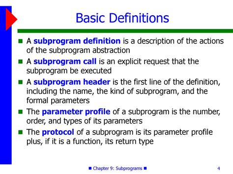 subprograms in text chapter ppt download