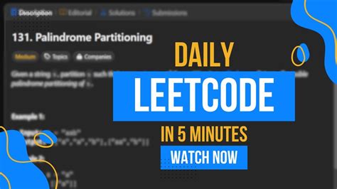 leetcode daily challenge 🔥 palindrome partitioning with time and space complexity just in 5