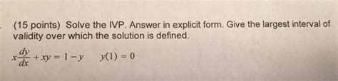 solved solve the ivp answer in explicit form give the