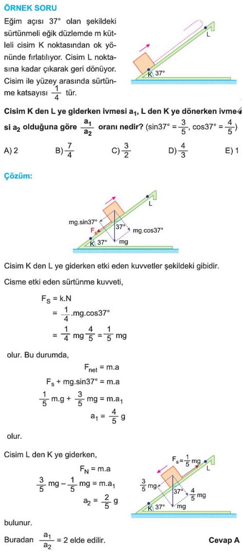 11 sınıf Newton un Hareket Kanunları yasaları konu anlatımı çözümlü