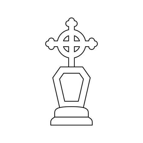 página para colorear con lápida para niños 11179498 Vector en Vecteezy