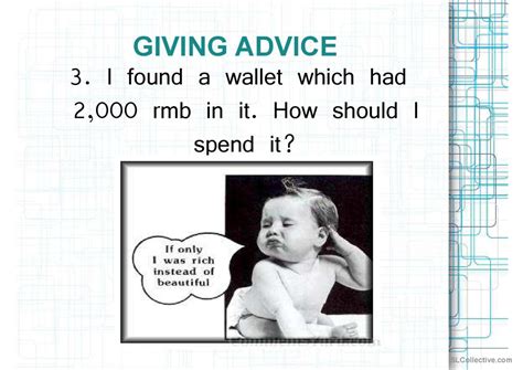 Giving Advice Discussion Starters S English ESL Powerpoints