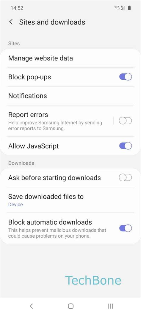 How To Enable Or Disable Pop Ups Samsung Manual Techbone