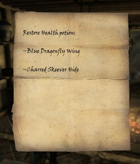 Skyrim Potion Of Vigorous Healing Recipe Infoupdate Org