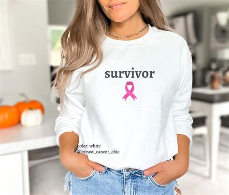 Breast Cancer Survivor Champion Brand Sweatshirt Pink Ribbon Plus Sizes
