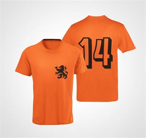 Johan Cruijff Heren T Shirt EK WK Holland Oranje Nederlands